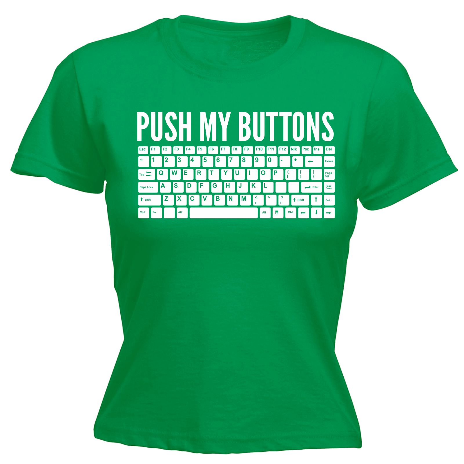 Push My Buttons Keyboard WOMENS T-SHIRT tee birthday computer nerd geek ...